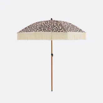 La Redoute Interieurs Parasol Motif L&eacute;opard Finition Frang&eacute;e Savana