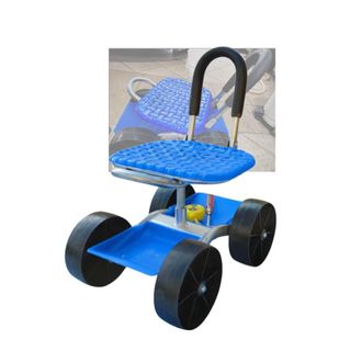 Generic H&ouml;henverstellbarer Rollhocker Mit Werkzeugablage, Gartenhocker Rollen Und Um 360 Grad Drehbarem Sitz, for Die Gartenarbeit Im Freien(4-Wheeled)