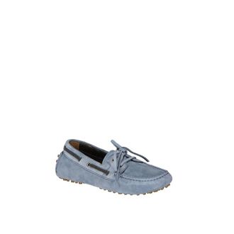 Brunello Cucinelli Womens Blue Leather Moccassin Shoe