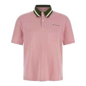 Marni Homme, Tops, Rose, Taille: M Polo en Piqu&eacute; avec Col Ray&eacute;