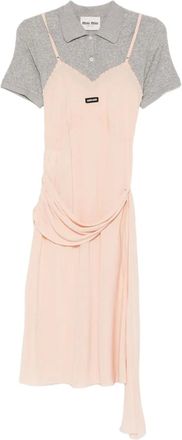 Miu Miu Midikleid mit Wellenkante - Rosa