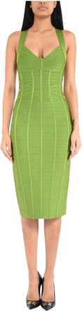 Elisabetta Franchi Femme, Robes, Vert, Taille: 38 FR Knit 3D Pencil Dress