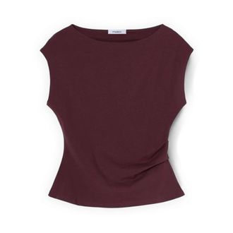 Motivi Femme, Blouses et Chemises, Violet, Taille: 36 FR Top avec drap&eacute; lat&eacute;ral