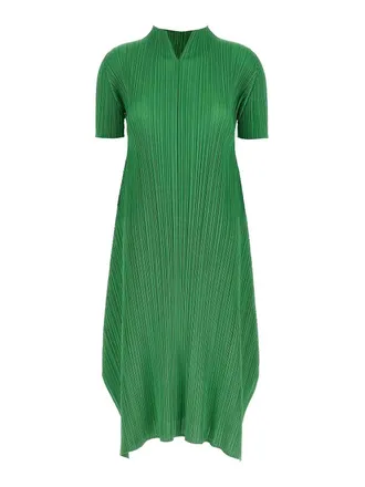 Pleats Please Issey Miyake Robe Au Genou - Vert