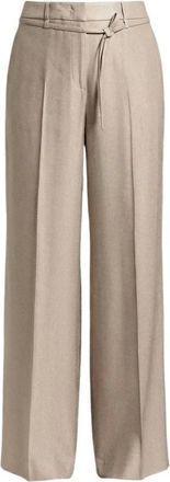 PESERICO Femme, Pantalons, Brun, Taille: 44 FR Pantalon Large &agrave; Ceinture Nou&eacute;e