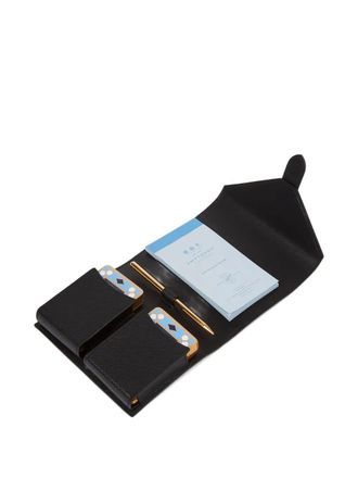 Smythson porte-cartes en cuir - Noir