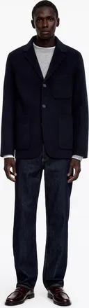 Arket Doubleface-Blazer Aus Wolle -Blau