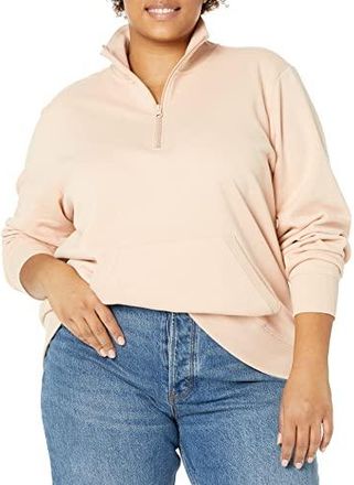 Amazon Essentials Haut à Fermeture éclair en Polaire à Manches Longues (Disponible en Grande Taille) Femme, Beige, 6XL Grande Taille