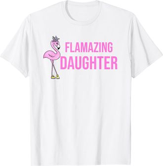 BDAZ Flamazing Daughter M&auml;dchen Frauen Rosa Blau Flamingo Strand T-Shirt