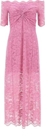 Paco Rabanne Femme, Robes, Rose, Taille: 36 FR Robe mi-longue en dentelle &eacute;paules d&eacute;nud&eacute;es