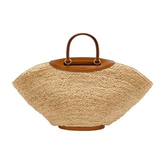 Cult Gaia Femme, Sacs, Beige, Taille: ONE Size Fan-Shaped Woven Tote