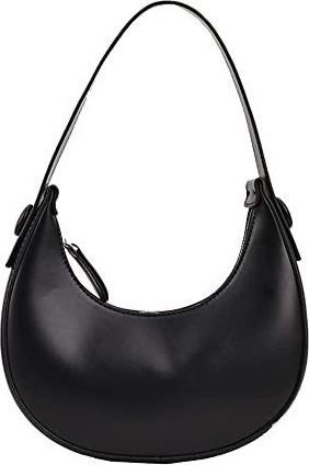 Generic Sacs &agrave; bandouli&egrave;re en cuir pour femme - Petit sac &agrave; main &eacute;l&eacute;gant sous les bras - Avec fermeture &eacute;clair, Noir, Small