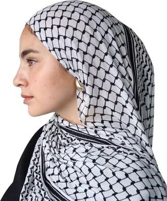 Generic Écharpe Palestine - Palestinien Traditionnel, Écharpe En Coton De Haute Qualité Motif Authentique | Bandana Hijab Doux Arabe Léger Et Polyvalent, Idéa