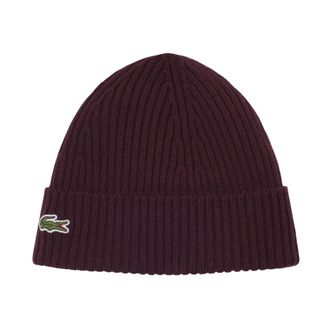 Lacoste Rippstrick M&uuml;tze aus geb&uuml;rsteter Wolle - - Accessories - Herren - Lila - ONE SIZE
