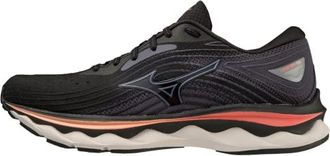 Mizuno Wave Sky 6 Chaussures de Trail Running pour Femme Noir/Quicksilver/HotCoral, 40,5 EU, Black Quicksilver Hotcoral, 40.5 EU