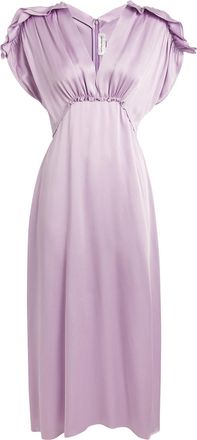 Victoria Beckham Ruffled Satin-Crepe Midi Dress Size XS