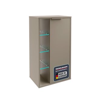 Fackelmann B.Paris Midischrank - Moderner Hängeschrank mit Soft-Close-System, Cubanit Grau, beleuchtete Fächer mit Bewegungsmelder, Türanschlag rechts - Made in 