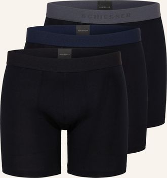 Schiesser 3er-Pack Boxershorts schwarz