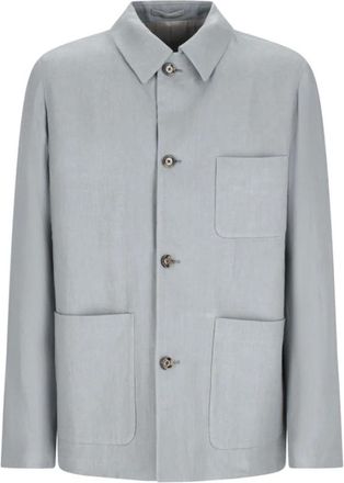 Lardini Homme, Vestes, Gris, Taille: L Chemise &agrave; Poches Boutonn&eacute;e