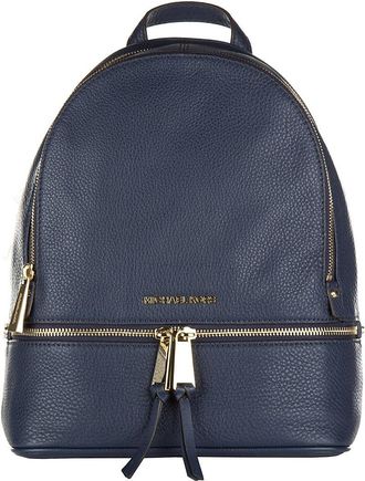 Michael Kors Damen Rhea Small Leather Backpack Rucksack Blau (Navy)