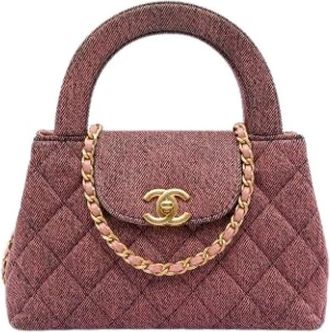 Chanel Pre-owned Sac bandouli&egrave;re matelass&eacute; en denim lav&eacute; - Femme - Pre-owned - Rose - Taille: ONE Size