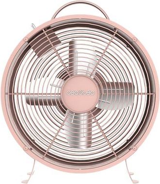 Cecotec Tischventilatoren EnergySilence 400 RetroDesk Pink, 25 W Strom, 8 Zoll, 4 aerodynamische Klingen, minimalistisches Design, 2 Geschwindigkeiten, robust