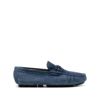 Baldinini Blaue Lederslipper Elegant Geschlossen Flach - - Shoes - Herren - Blau - 41 EU