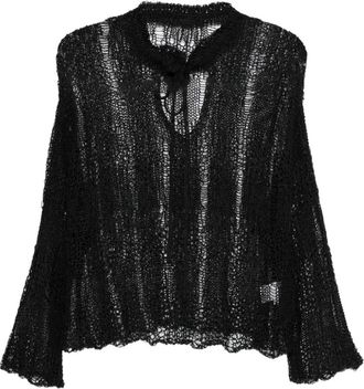 Yohji Yamamoto tie knitwear - Schwarz