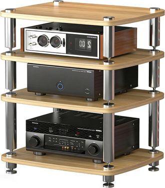 Generic HiFi Regal Audio-Rack, Druckerst&auml;nder, AV-Medienst&auml;nder mit sto&szlig;d&auml;mpfenden Fu&szlig;rasten, Audio-Rack-Tower for DVD-Player, Spielekonsole, TV-Box, WLAN-Rou