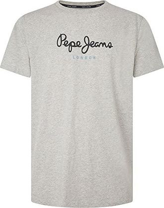Pepe Jeans London Homme T-Shirt, Coupe régulière, Coton, Gris (Light Grey Marl), XL