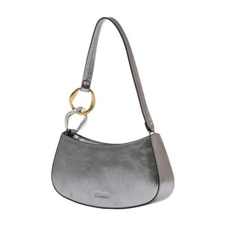 Staud Womens Ollie Shoulder Bag Silver Calfskin