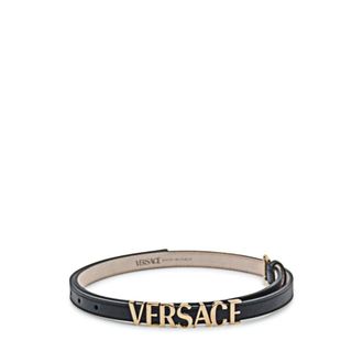 Versace Femme, Accessoires, Noir, Taille: 75 CM Logo Leather Belt 1.5 cm