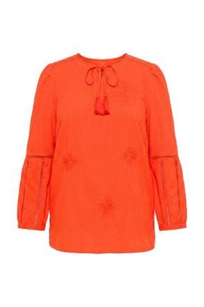 Angel Of Style Longbluse Bluse A-Linie Pailletten-Stickerei Langarm