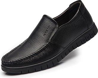 Dadijier Glissement des Hommes sur des Chaussures de Mocassin Formel Oxfords Semelles Souples de Grande Taille Chaussures habillées (Color : Warm BK, Taille : 