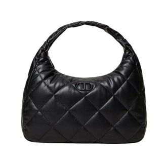 Twinset Gro&szlig;e Hobo-Tasche in geschmeidiger Lammnappa-Optik - - Bags - Damen - Schwarzk - ONE SIZE