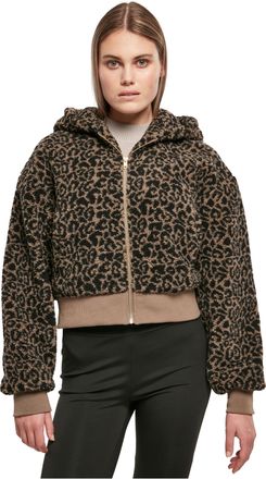 Urban Classics Damen Ladies Short Oversized AOP Sherpa Jacket darktaupeleo, 3XL