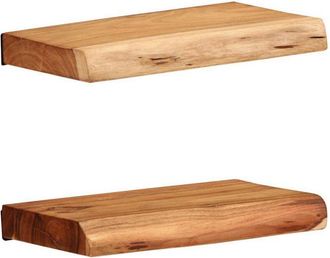 vidaXL Wandregale 2 Stk. 30x20x3,5 cm Massivholz Akazie vidaXL