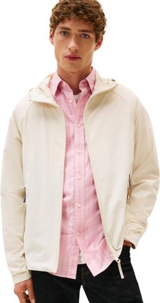 Tommy Hilfiger Herren Übergangsjacke Hooded mit Kapuze, Elfenbein (Newsprint), S