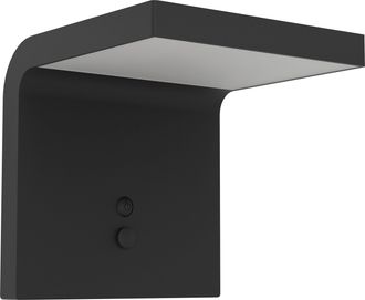 Eglo LED Wandlampe au&szlig;en Spiante, Outdoor Solarlampe mit Bewegungsmelder, Au&szlig;enlampe solar aus schwarzem Kunststoff, Au&szlig;enbeleuchtung IP44