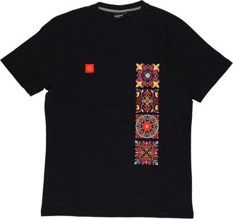 Dolly Noire Rotes Majolika Tee Schwarz Kurzarm - - Tops - Herren - Schwarzk - XL