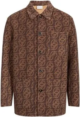 Dr&ocirc;le de Monsieur Veste droite jacquard en laine m&eacute;lang&eacute;e