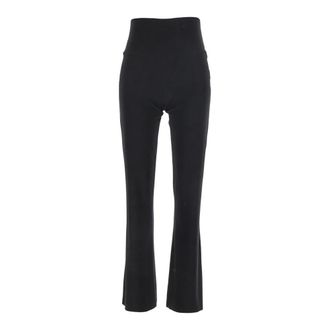 Norma Kamali Hohe Taille Weite Beine Schwarze Hose - - Trousers - Damen - Schwarzk - XS