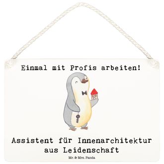 Mr. & Mrs. Panda Schild Assistent f&uuml;r Innenarchitektur Leidenschaft DIN A6 - Geschenk, wandh&auml;nger, K&uuml;chenschild, T&uuml;rschild, Dekobrett, Wandbild Holz