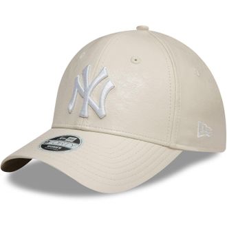 New Era 9Forty Damen Cap - Kunstleder NY Yankees beige