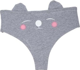 Holibanna Culotte Femme Dessous Anim&eacute;s avec Motif Oreilles De Chat Confortable Et Respirante Couleur Grise