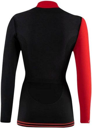 Lenz Langarmshirt Funktionsunterw&auml;sche Merino 6.0 Stehkragen schwarz/rot Damen