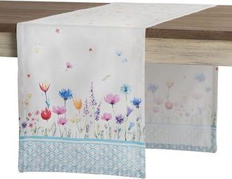 Maison d'Hermine Flower in The Field Chemin de Table en 100 % Coton pour f&ecirc;tes d&icirc;ner Vacances Cuisine Printemps/&eacute;t&eacute; (50cm x 150cm)