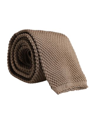 Dolce & Gabbana Mens Brown Silk Adjustable Necktie Tie