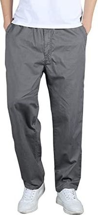 Generic Pantalon droit pour homme, pantalon uni pour homme, coupe r&eacute;guli&egrave;re, pantalon classique et d&eacute;contract&eacute;, pantalon minimaliste polyvalent, confortable, 