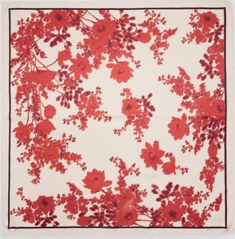 Mango Foulard &agrave; fleurs orange br&ucirc;l&eacute; - Femme - Taille unique - MANGO